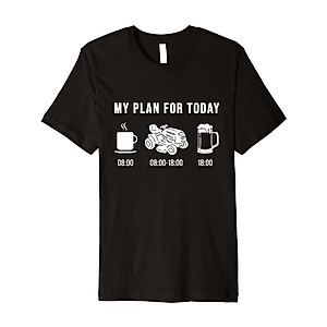 My Plan For Today Lawn Mowing Riding Lawn Mower and Beer Premium T-Shirt