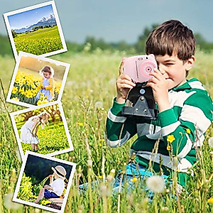 Kid Instant Camera with 2.4 Inch IPS Color LCD Display, Rechargeable High-Definition Child Camera Support 32G Extended Storage, WiFi Synchronized Sharing