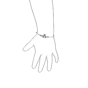 Bling Jewelry Traditional BFF Irish Lovers Heart Friendship Claddagh Bracelet Bangle For Women Teens Small Wrists 6.5 Inch Oxidized .925 Sterling Silver Adjustable