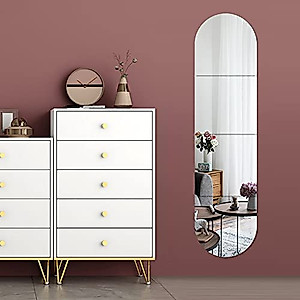 MCLEULLA 48" Full Body Mirrors for Walls, 12x12 4pcs Acrylic Plexiglass Mirror Wall-Mounted Full Length Frameless Mirror Makeup Large Long Mirror Home Workout Gym Mirror Floor Tile (Acrylic A)