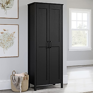 Sauder Engineered Wood 2-Door Storage Cabinet in Raven Oak Finish