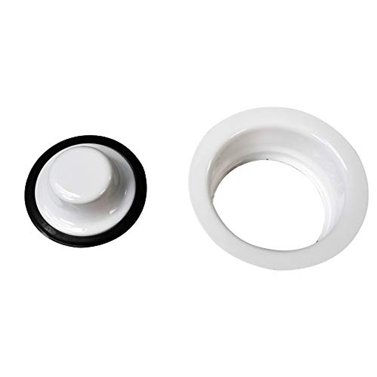 Westbrass D2089-50 3-Bolt mount Waste Disposal Flange & Stopper, Powder Coat White,1-Pack