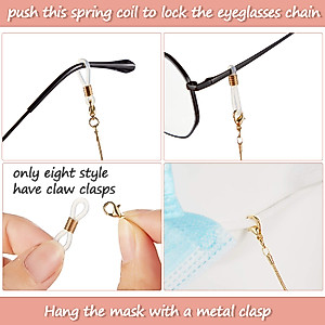 Weewooday 12 Pieces Eyeglasses Chains Beaded Sunglasses Strap Holder Elegant Necklace Holder Chain for Women(Gold, Silver)