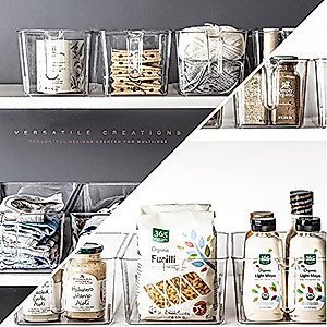 BINO | Plastic Storage Bins, Medium - 24 Pack | THE HOLDER COLLECTION | Multi-Use Organizer Bins | Built-In Handles | BPA-Free | Pantry Organization | Home Organization | Fridge Organizer | Freezer Organizer