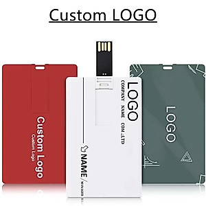 Custom Logo USB Flash Drive in Credit Card Shape, Personalised Memory Stick in Bulk for Promotion(25pcs, 8GB)