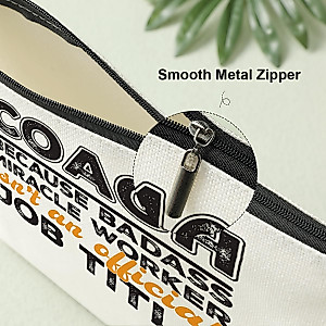 Coach Makeup Bag Cosmetic Bag Travel Accessories Coach Gifts Thank You Appreciation Retirement Birthday Gifts for Women Teacher Football Baseball Volleyball Swim Gym Coach Survival Kit