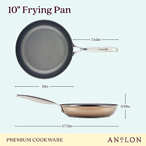 Anolon Ascend Hard Anodized Nonstick Frying Pan/Skillet - Good for All Stovetops (Gas, Glass Top, Electric & Induction), Dishwasher & Oven Safe with Stainless Steel Handle,10 Inch - Bronze