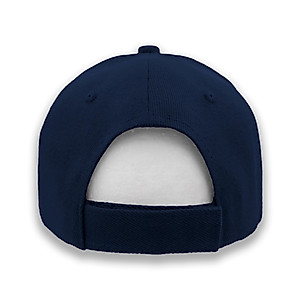 PATCHTOWN Navy Dad - Proud Father of a US Sailor Hat/Ballcap Adjustable One Size Fits Most (Navy Blue, Add American Flag)