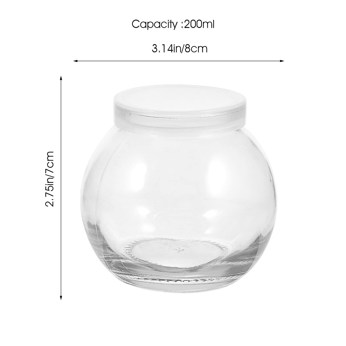 Hemoton 2pcs spherical pudding bottle glass honey bottles glass candy jars yogurt jars with caps yogurt storage glasses nuts jars mason jar glasses glass pudding jars with cover plastic