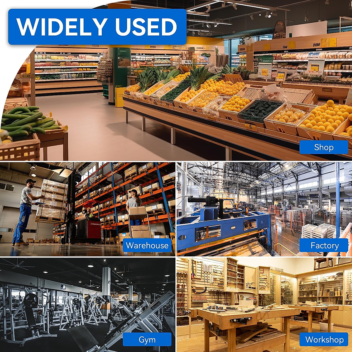 4 Pack UFO LED High Bay Light 150W(600W MH/HPS Equiv.), 21000lm, 5000K Daylight High Bay LED Shop Lights with 5' Cable US Hook, IP65 Commercial Light Fixture for Warehouse Workshop Barn Factory