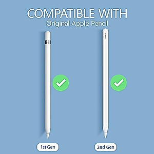 nimin Replacement Tips for Apple Pencil 2nd Gen & 1st Gen- [8 Pack] Apple Pencil Spare No Wear Out Fine Point Precise Control Apple Pen Tip, Plastic Tips + Metal Tips