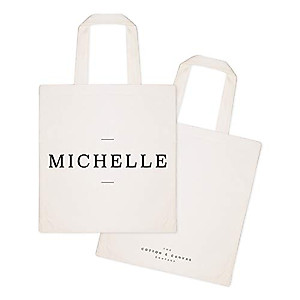 The Cotton & Canvas Co. Personalized Modern Name Beach, Shopping and Travel Reusable Shoulder Tote and Handbag