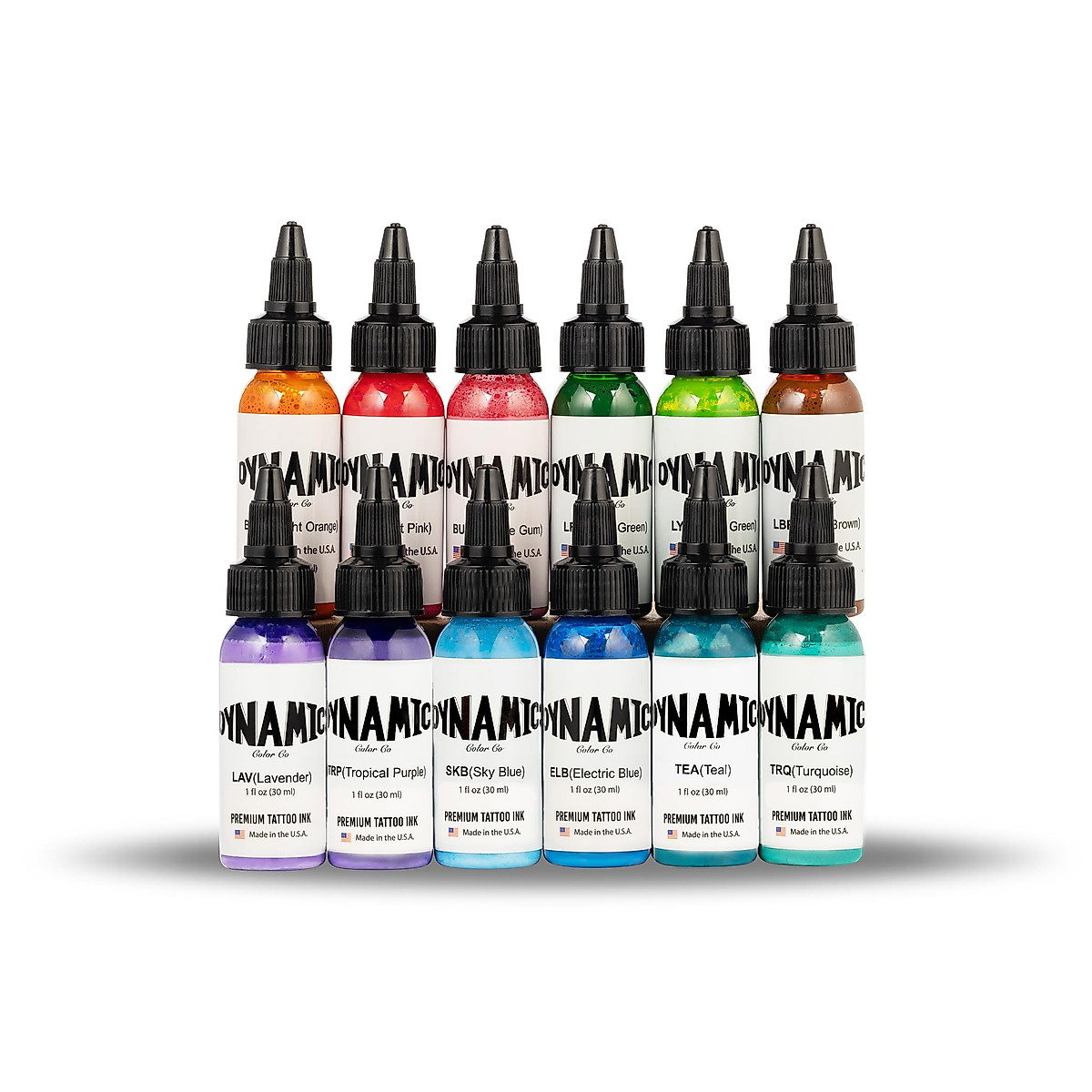 Dynamic Color Co - Circa Color Set 1oz Includes: Electric Blue, Sky Blue, Teal, Turquoise, Bright Orange, Light Brown, Lyme Green, Leaf Green, Tropical Purple, Lavender, Hot Pink, Bubble Gum Pink