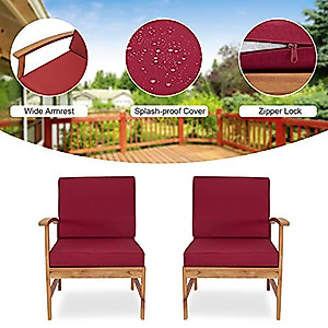kinbor Outdoor Furniture Patio 5 PCS Wood Sectional Sofa Furniture with Big Seat for Outdoor Patio Garden Deck