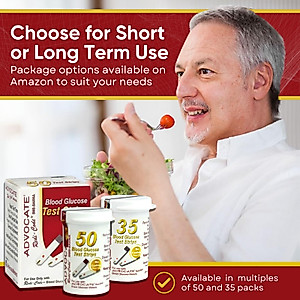 Redi-Code Glucose Test Strips 100 Count, No Manual Coding, Blood Sugar Testing, Small Sample Size, Quick & Accurate Diabetic Management (2 Boxes of 50 Strips)