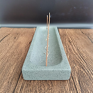 Cement Incense Stove Large ash Catcher Double Incense Stick Incense Plate Modern Minimalist Concrete Imitation Stone Rectangular Candlestick Incense Seat Handmade Home Decoration