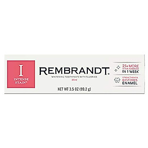 PACK OF 6 - Rembrandt Intense Stain Whitening Toothpaste, Mint, 3.5 oz