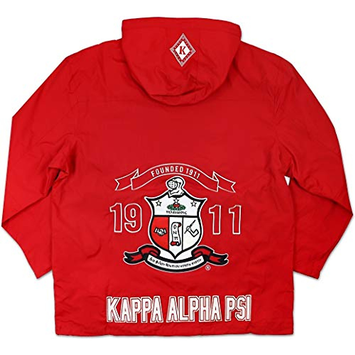 Kappa Alpha Psi Big Boy Divine 9 S3 Mens Hooded Windbreaker Jacket [Crimson Red - 4XL] 142218