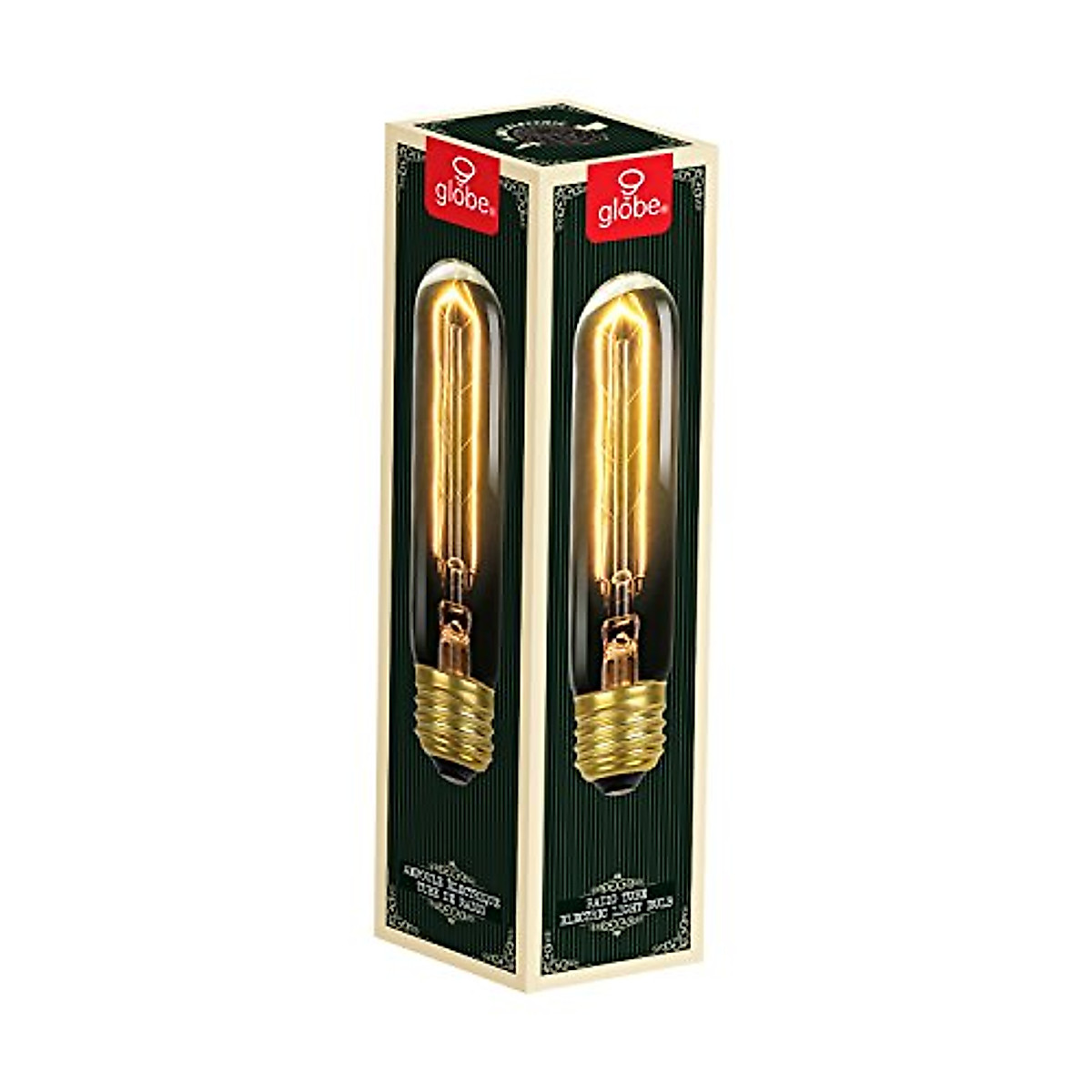 Globe Electric 01322 60W Vintage Edison T10 Radio Tube Incandescent Filament Light Bulb, E26 Base, 245 Lumens