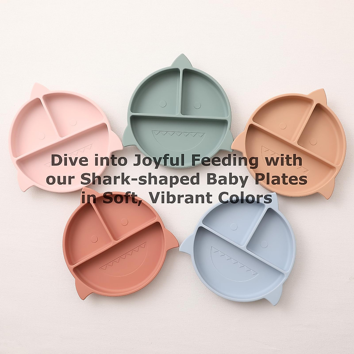 Andy Bear Suction Plates for Baby Silicone Plates Divided, Baby Led Weaning Supplies, Silicone Baby Plates for Toddler, Baby Dishes, BPA Free (Sage)