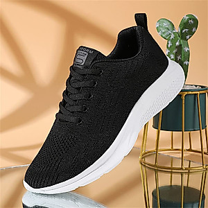 Tumuju Womens Running Shoes Walking Tennis Shoes Workout Lightweight Casual Sneakers for Gym Travel Work Memory Foam Fashion Shoes Black