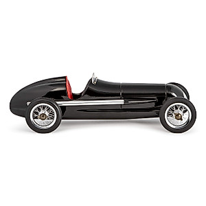 Authentic Models Vintage Model Car - Silberpfeil Collectible Car, Aluminum Mini Cars Made with Original Blueprints, Antique Race Car and Automotive Decor for Adults (12.25 inch, Black/Red)