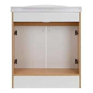 Spring Mill Cabinets Zarna 31 Inch Bathroom Vanity with White Drop-in Single Sink Top, 2-Door Cabinet, 31" W x 18.78" D x 36.63" H, White