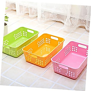FONDOTIN 4pcs Plastic Storage Basket Storage Bins Laundry Basket Storage Baskets for Shelves Small Plastic Boxes Bathroom Organizer Washing Basket Plastic Basket for Organizing Pp