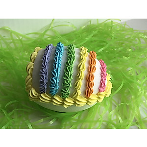 Striped Panoramic Sugar Egg, single; perfect for Easter baskets, gifts for children, centerpiece