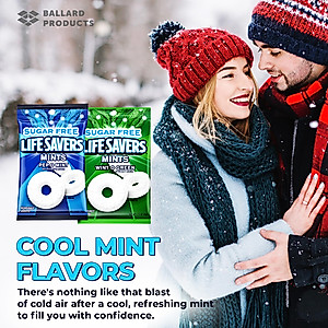 Sugar Free Lifesavers Mints Variety Pack - Sugar Free Lifesaver Mints - 2 Flavors - Life Savers Wint O Green and Life Savers Pep O Mint - Bundle with Ballard Products Pocket Bag (2 Pack)
