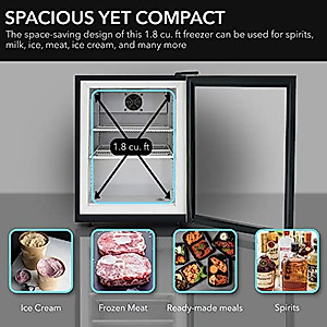 Whynter CDF-177SB Countertop Reach-In 1.8 cu ft Display Glass Door Freezer, White, One Size