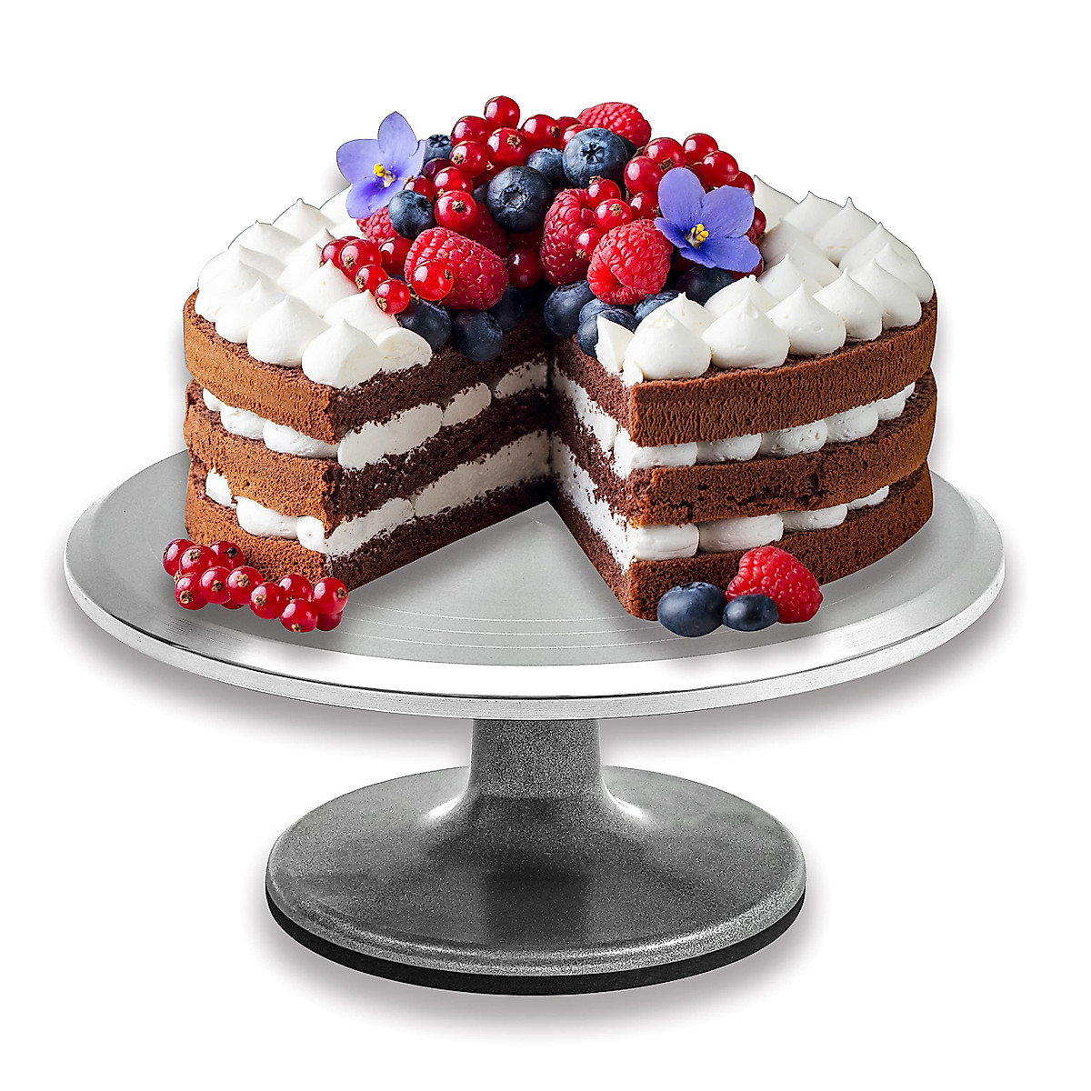 Trademark Innovations 12" Revolving Cake Decorating Turntable Stand - Professional Aluminum & Non-Slip
