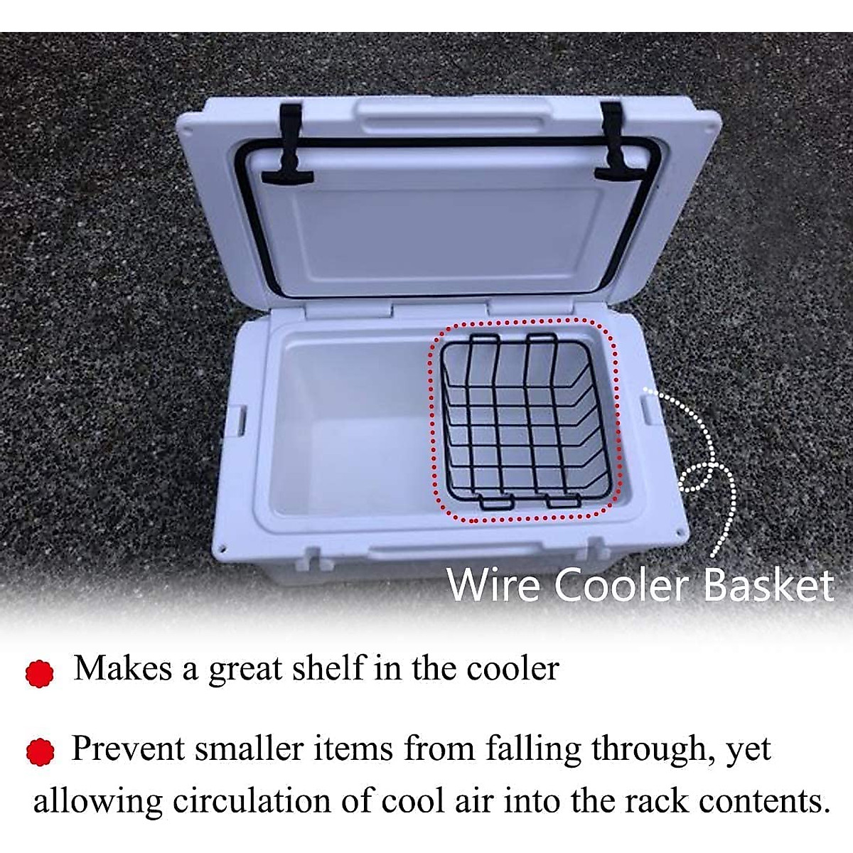 50qt Cooler Basket Compatible with YETII Tundra, Inside Dry-Goods Basket for Igloo 50Qt, Bison Cooler 50QT, Ozark Trail