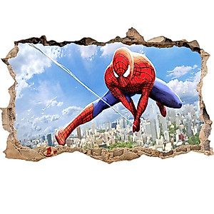 LSXYJ Spiderman Wall Stickers for Bedroom, Spiderman Poster Boys Kids Room Decor, Decorations for Bedroom Wall Decor, Spiderman Stickers Playroom Wall Decor