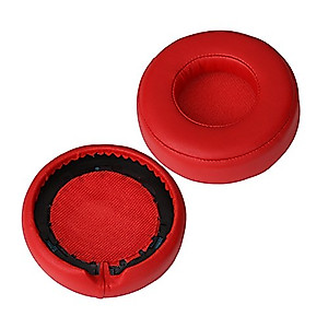Replacement Pro Ear Pads Protein Leather & Memory Foam Earpads Ear Cushion Cups Cover Repair Parts Compatible with Monster Beats by Dr. Dre Pro Detox Headphones Red