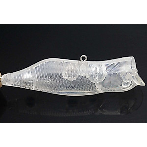 10Pc ABS Unpainted Popper Bait lipless Fishing Hard Pencil Lure Body Crankbait 9cm 14.4g Blank Lures with Free Eye