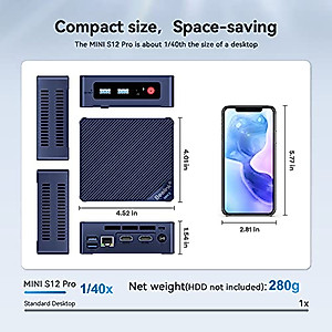 Beelink Mini PC, Mini S12 Pro Intel 12th N100(Up to 3.4GHz), 16GB DDR4 RAM 500GB PCIe SSD, Mini Desktop Computer Support 4K@60HZ Dual HDMI Display/WiFi6/BT5.2/USB3.2/1000M LAN/WOL