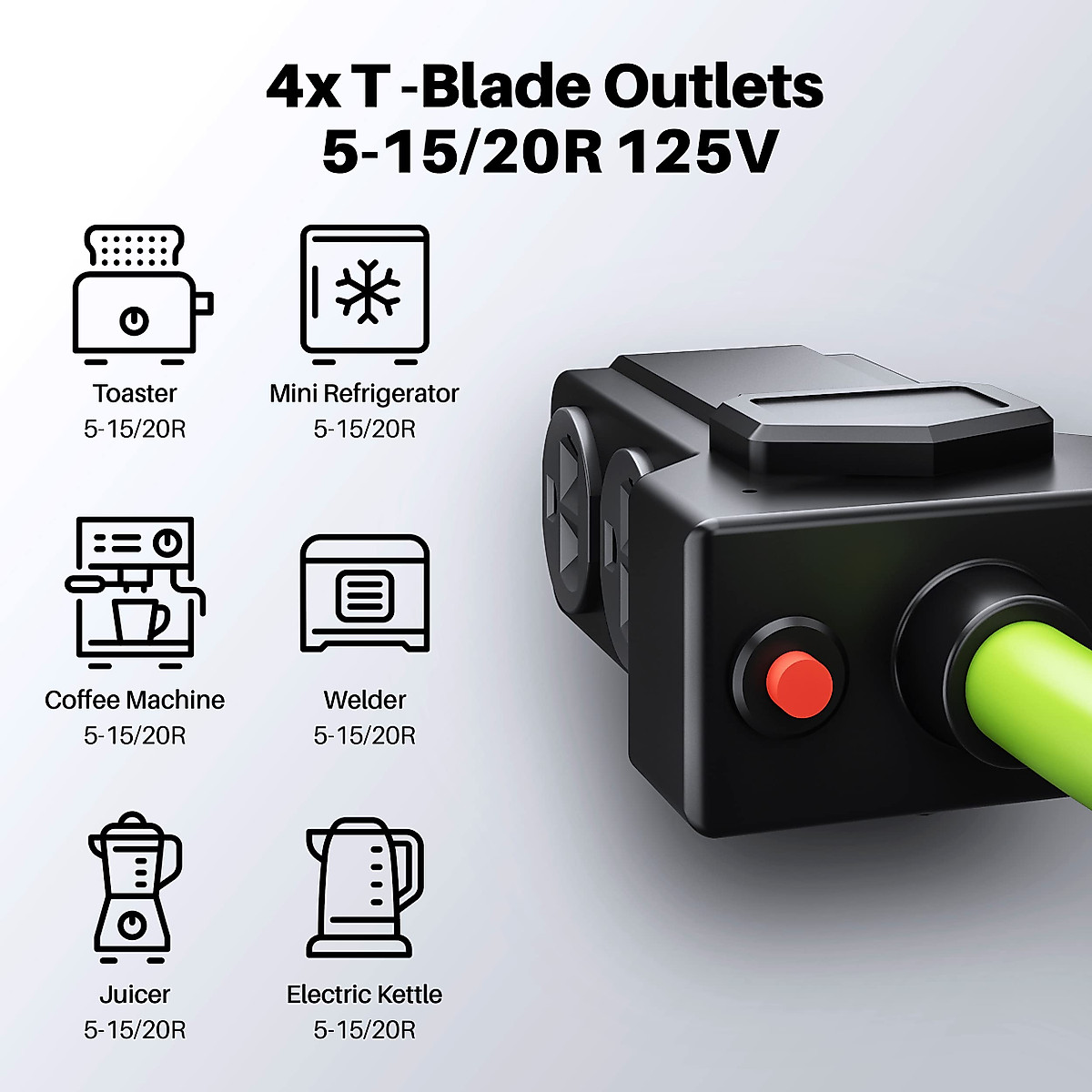 30A Generator Cord and 30A to Duplex 5-20R Outlets