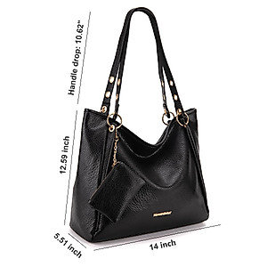 Montana West Large Tote Bag for Women Purses and Handbags Shoulder Bag with Removable Coin Pouch,MWC2-187BK