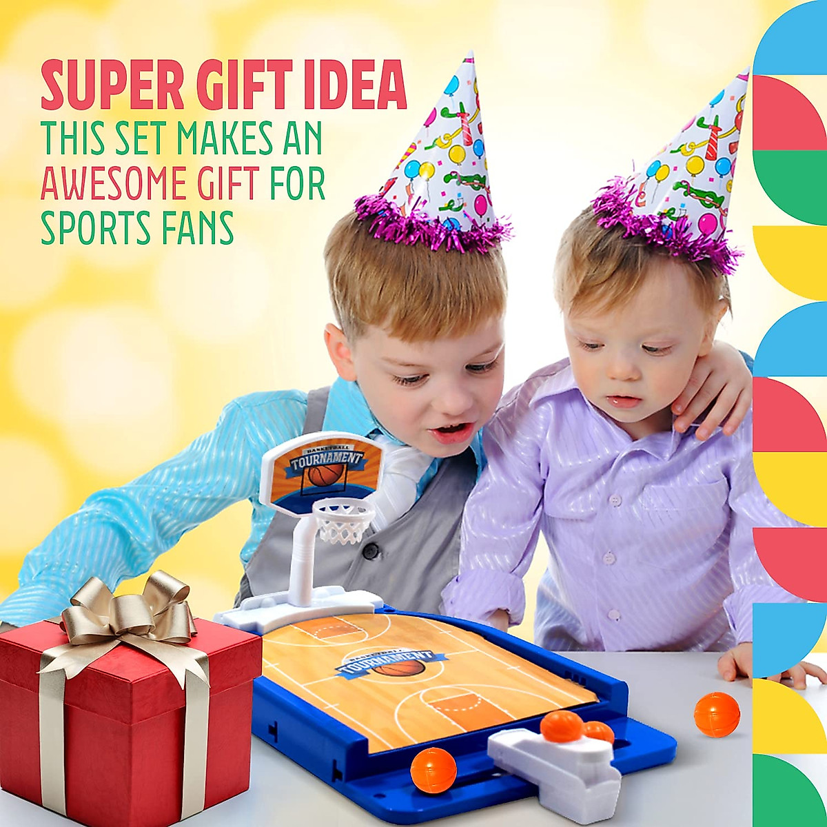 Dazzling Toys Kids Indoor Basketball - Mini Tabletop Finger Flick Games for Toddler, Desk Game Toys, Small Table Sports Machine Toy, Tiny Basketballs & Hoop for Home, Kid Basket Ball Room Arcade