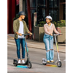 Atomi Alpha Electric Scooter Adults, 650W Motor Electric Scooter with 25 Miles Long Range, 19 Mph Speed, Colorful Ambient Lights, Combination Lock, Smart App, Folding Portable Adults Electric Scooter