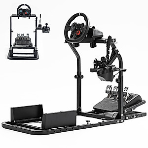 Anman G29 Universal Large Racing Simulator Cockpit Fit for Logitech G920 G923,Thrustmaster T300 T300RS TMX T150 Full Upgrade Steering Wheel,Pedaland Gear Shift Lever,Wheel Shifter Pedals NOT Included