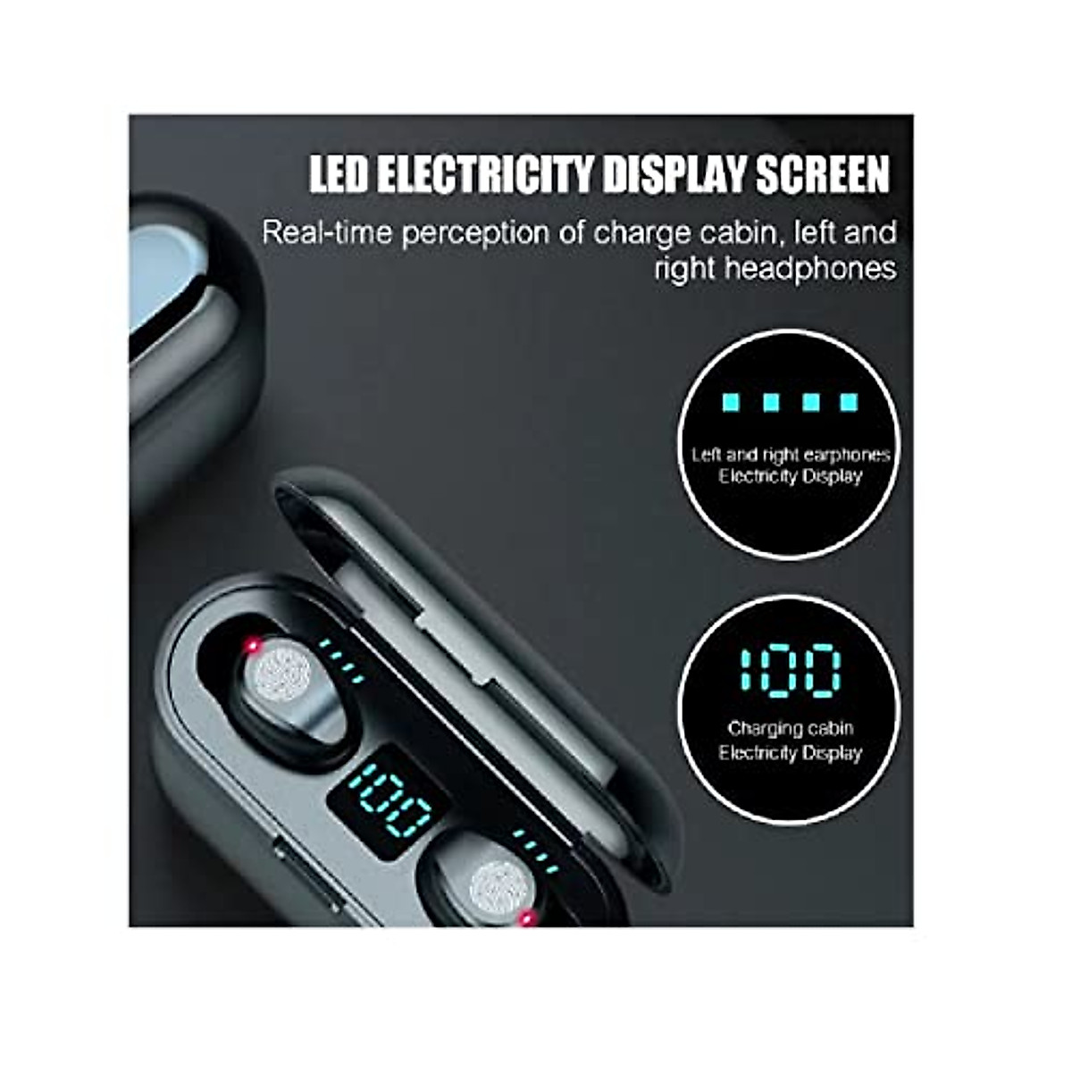 Rock Ridge F-9 Wireless Ear Buds Touch Controls for Calls and Music (Black, Single)