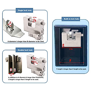 94mm Padlock with Key, High Security 5 Keys Heavy Duty 1.1 KG D-Shaped Solid Brass Outdoor Keyed Padlock - Protect Garage Door, Containers, Shed, Shutter, Gate and Warehouse