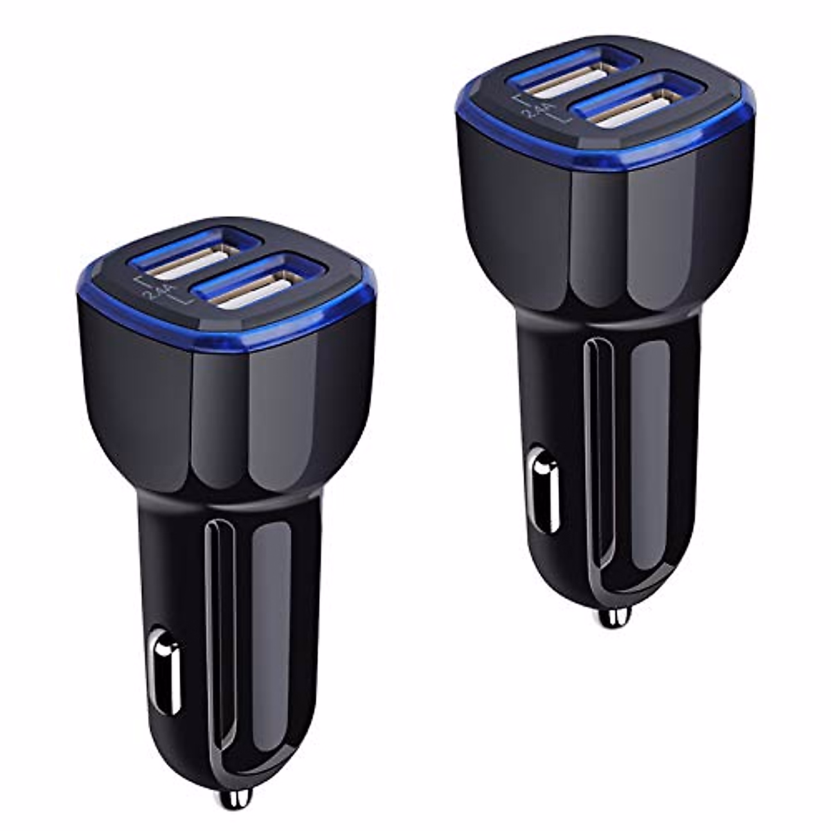 Car Charger, 2.4A 12W AndHot 2 Pack Mini Dual Port USB Car Charger Adapter Plug for iPhone 14 13 12 SE 11 Pro Max XR XS X 8 7 6S Plus, iPad, Samsung Galaxy S22 S21 S20 S10 Note 20, LG, Moto, Android