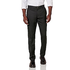 Amazon Essentials Men's Slim-Fit Flat-Front Dress Pant, Black, 34W x 30L