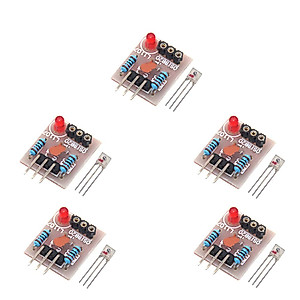 KOOBOOK 5Pcs Laser Receiver Sensor Module Board Non-Modulator Tube for Arduino
