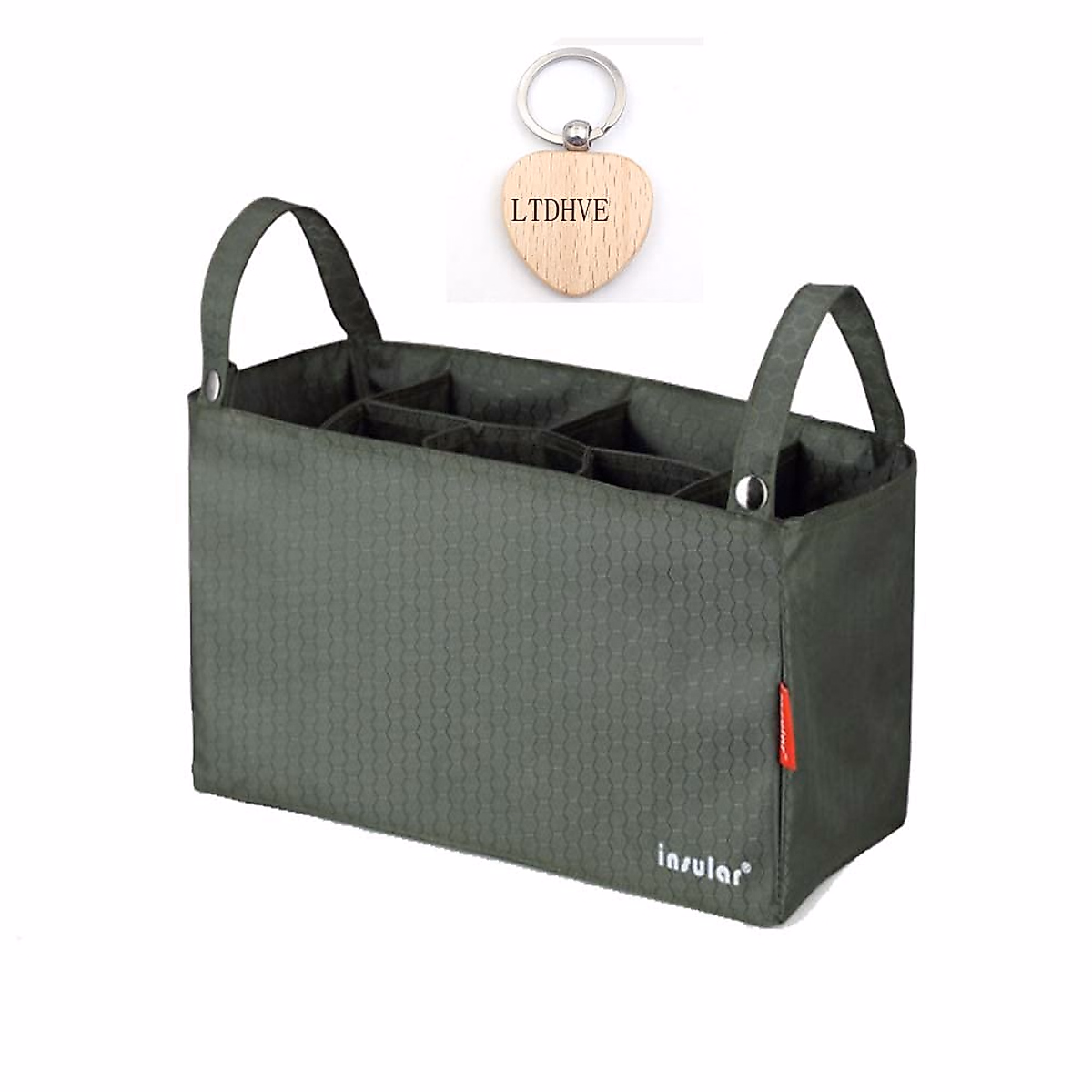 LTDH Stroller Organizer Bag Waterproof Insert Bag Universal Stroller Storage Bag For Baby Accessory Organizer With 7 Partition (Armygreen)