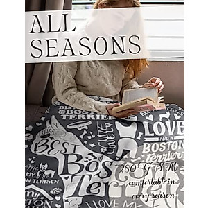 InnoBeta Boston Terrier Gifts for Women, Boston Terrier Blanket, Bed Flannel Fleece Plush Blankets (50"x 65") - Best Boston Terrier Ever