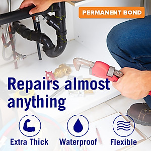 Clear Waterproof Tape for Leaks Thick Heavy Duty Water Proof Tape Sealing Marine Grade Outdoor Pools Gutter Underwater, Stop Leak Seal Tape Waterproof Repair Patch & Seal Sealant 15 Feet x 4 Inches